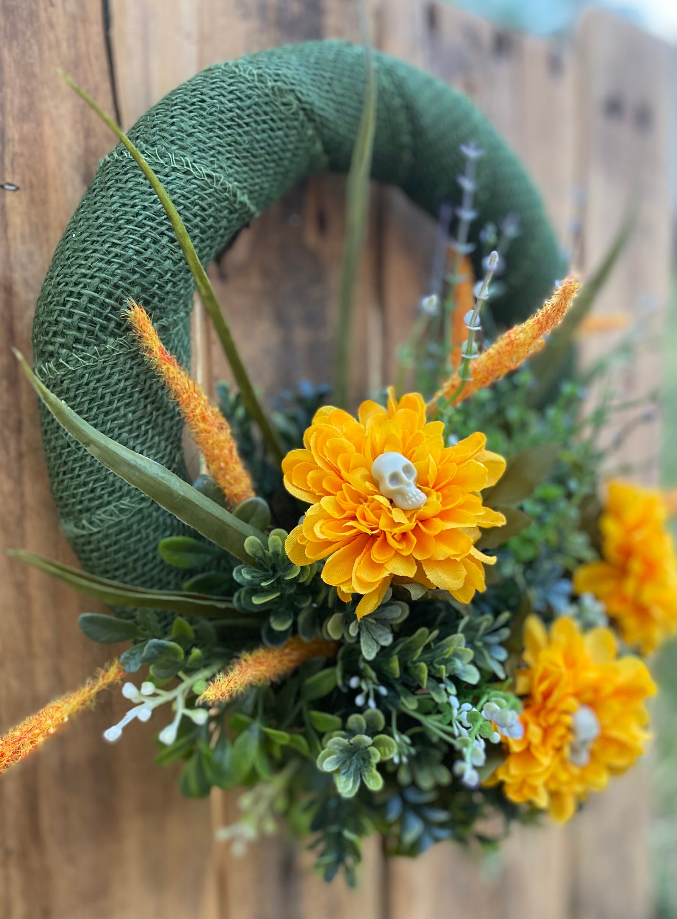 Día De Los Muertos Wreath, Day of the Dead Wreath, Mini Wreath, Ofrenda ...