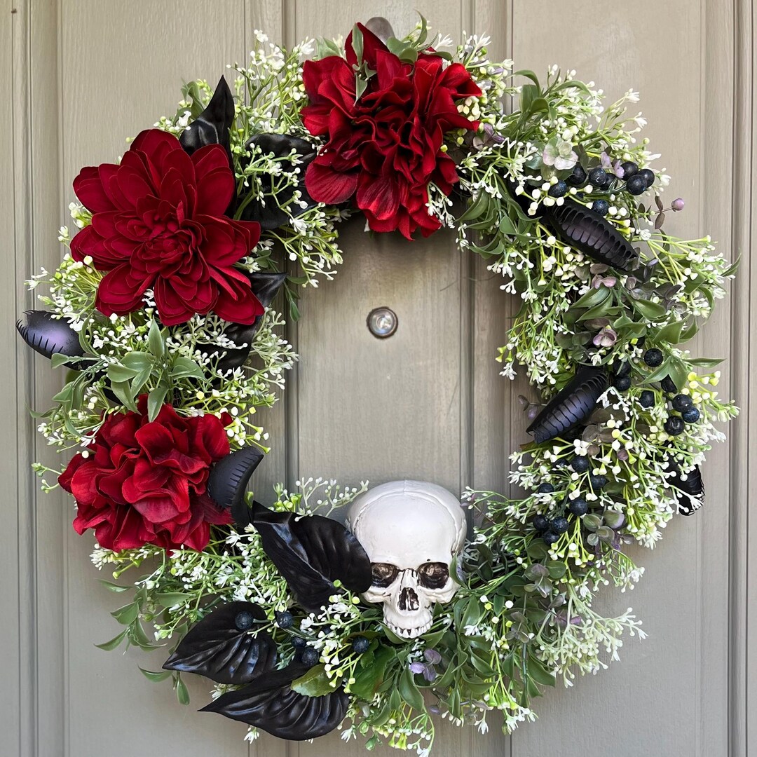 Gothic Wreath, Skull Wreath, Venus Flytrap Wreath, Halloween Wreath ...