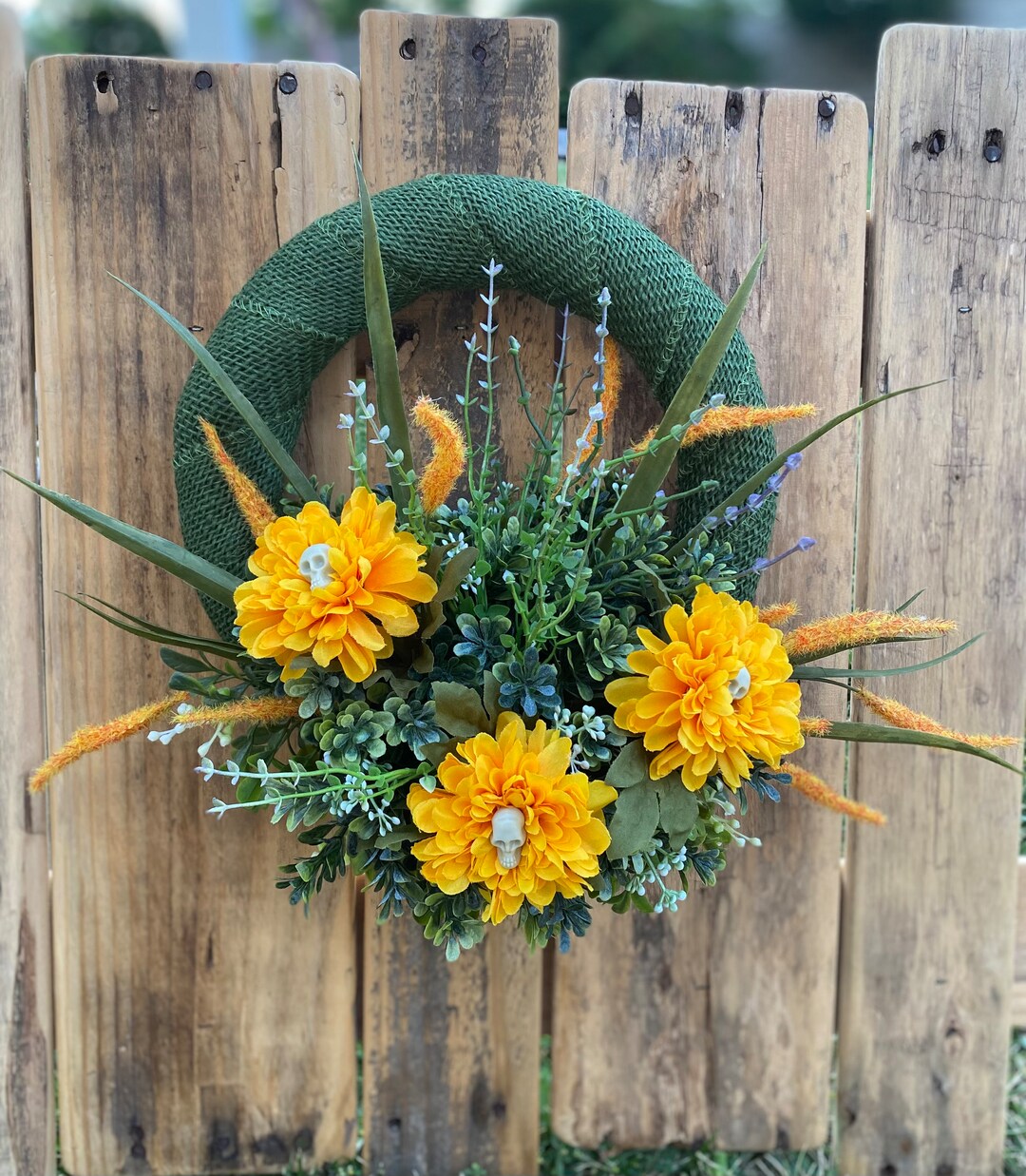 Día De Los Muertos Wreath, Day of the Dead Wreath, Mini Wreath, Ofrenda ...