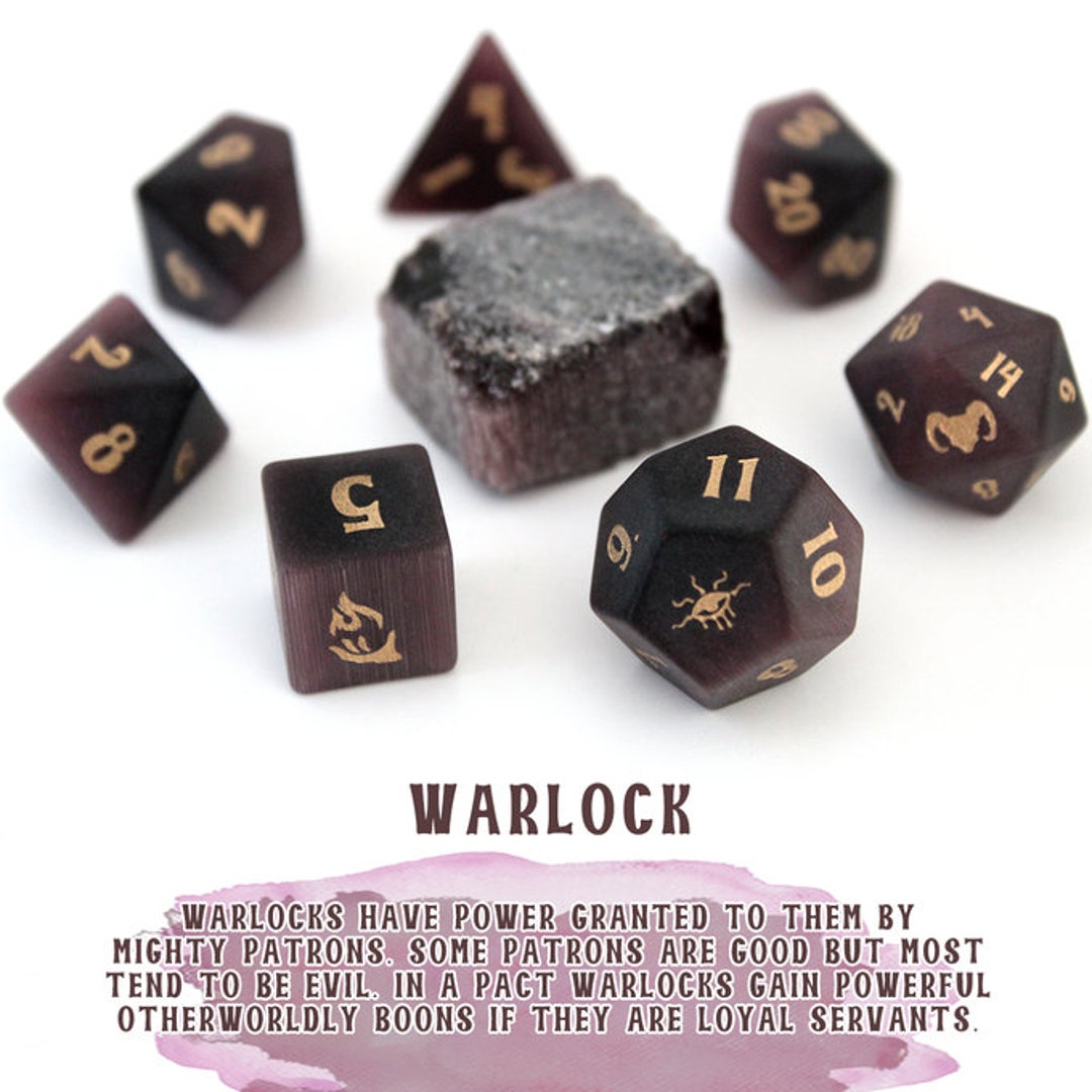Cat's Eye Dark Purple Warlock Dice Set - Etsy