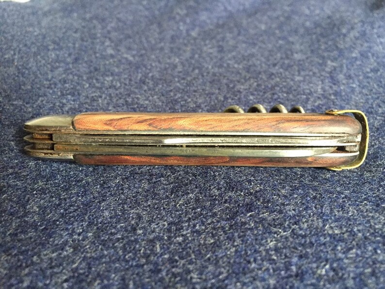 Vintage Pradel Folding Knife With Wood Scales - Etsy