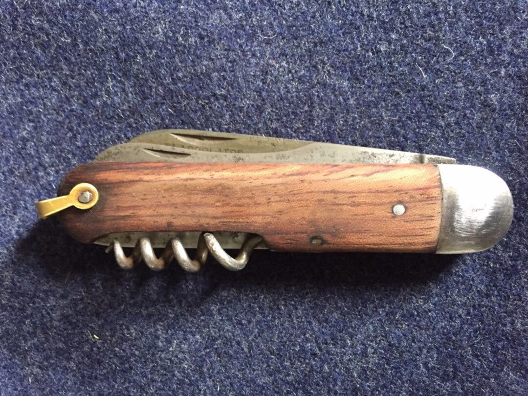 Vintage Pradel Folding Knife With Wood Scales - Etsy