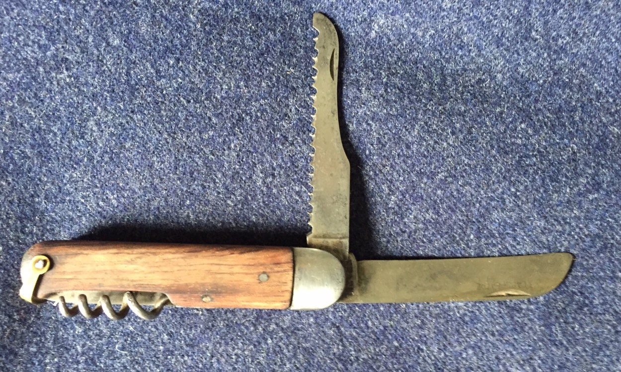 Vintage Pradel Folding Knife With Wood Scales - Etsy