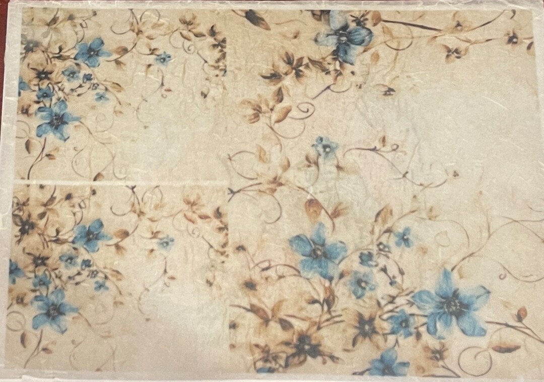 8x11 Sheet Rice Paper Designs Blue Flowers - Etsy