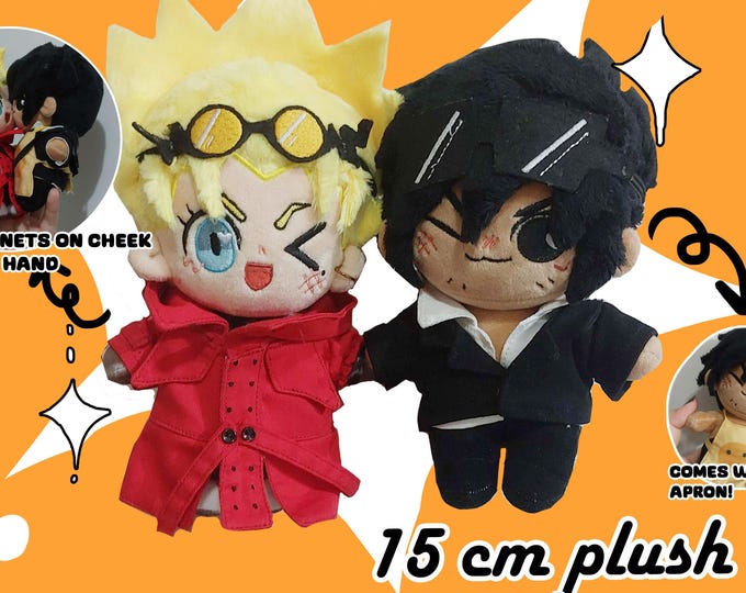 Trigun 98' Vash + Wolfwood Plush 15cm - Etsy