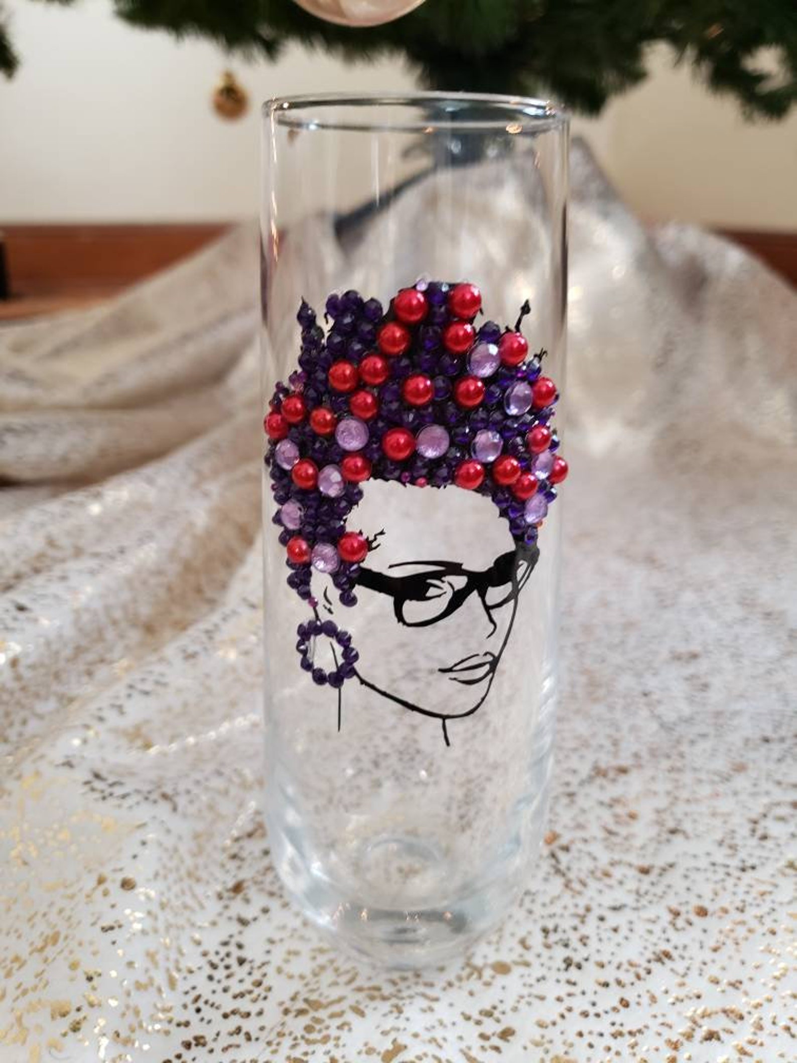 Custom African Inspired Glasses - Stemless Wine Glasses - Personalized ...