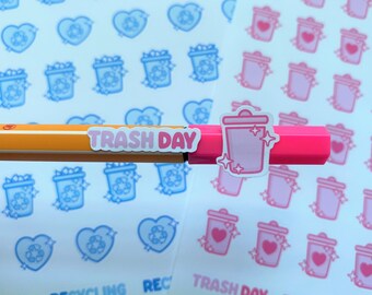 40 Cute Take Out Trash/recyling Planner Stickers - Etsy