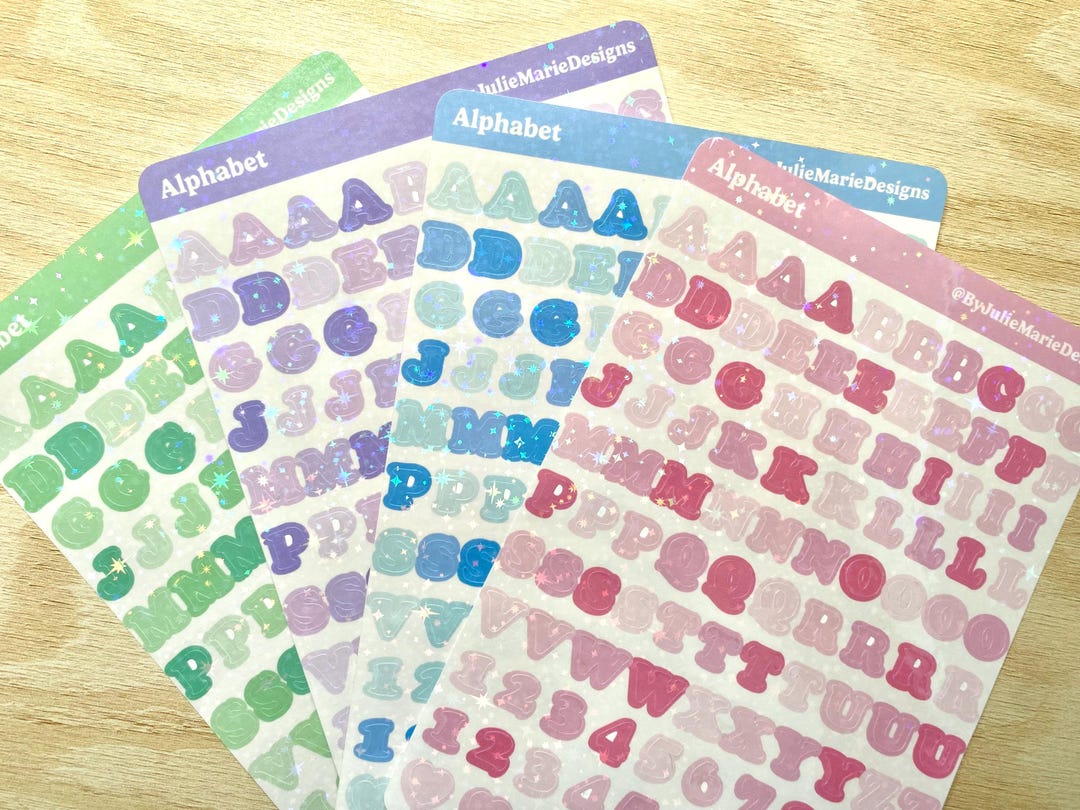 Holographic and Matte Alphabet Planner Stickers | Colorful Letter Deco ...