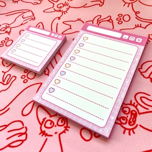 Handmade Cute Y2K Inspired Browser Memo Note Pad - 40 Sheets Tear Away ...
