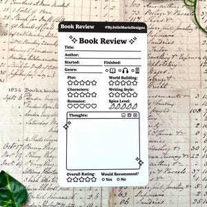 Book Review Sticker | Book Rating Journaling Stickers | Cute Bookish ...