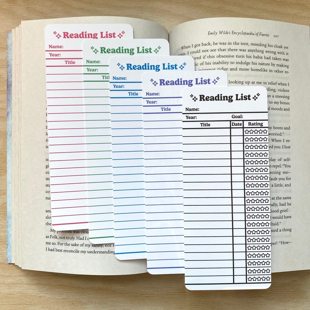 Reading List Bookmark | Double-sided Reading Tracker for Book Reviews ...