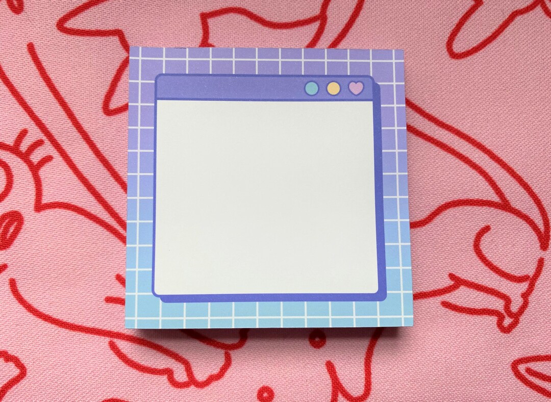 Handmade Y2K Inspired Browser Memo Note Pad 40 Sheets Tear Away Notepad ...