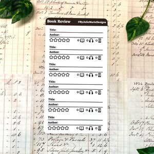 Mini Book Review Sticker Sheet | Book Rating Journaling Stickers ...