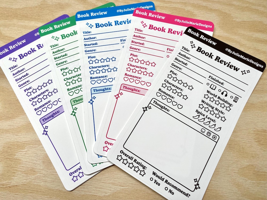 Book Review Sticker - Book Rating Journaling Stickers - Bookish ...