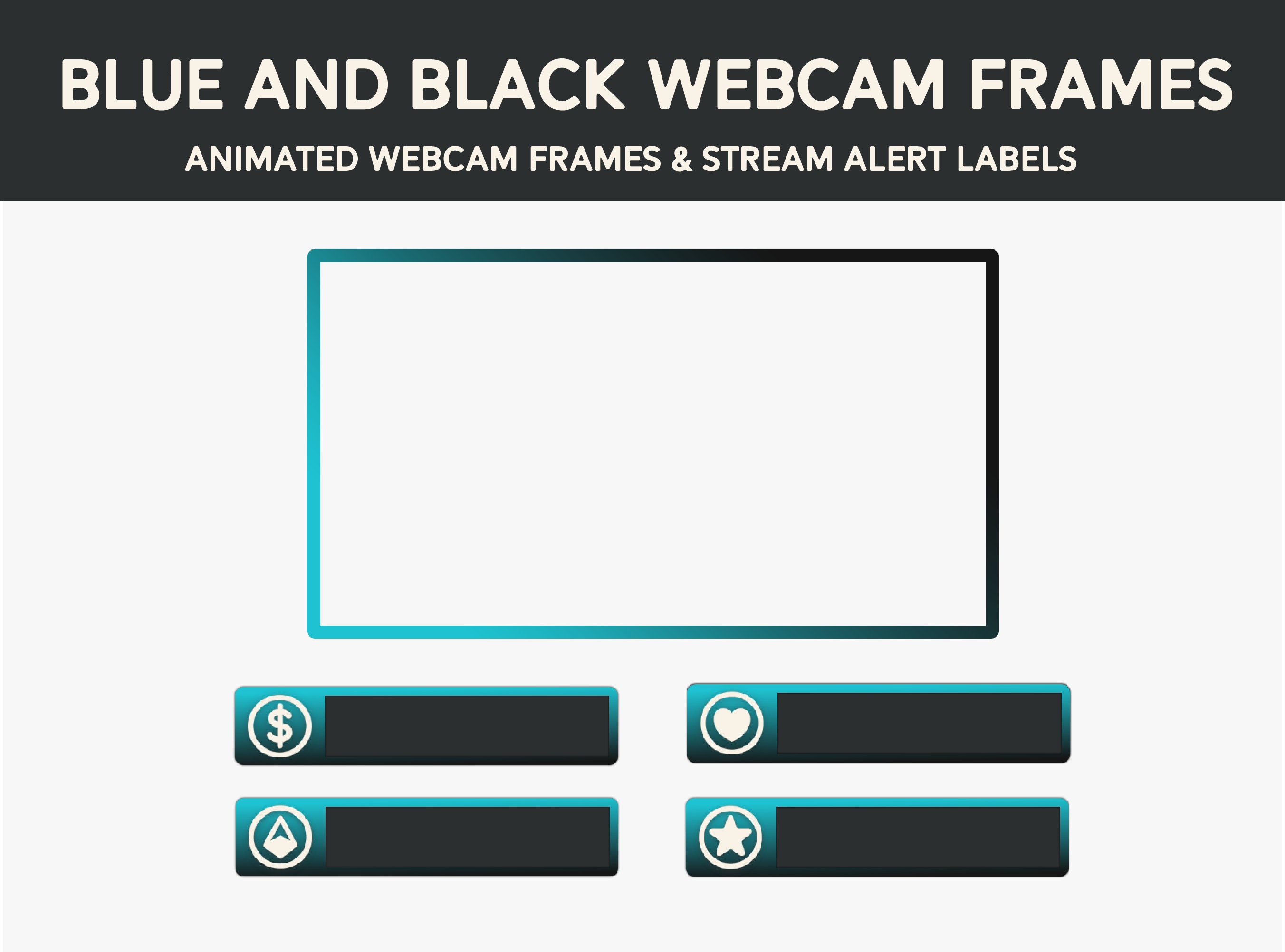 Animated Twitch Webcam Border OBS Streaming Overlay Polished Jade ...