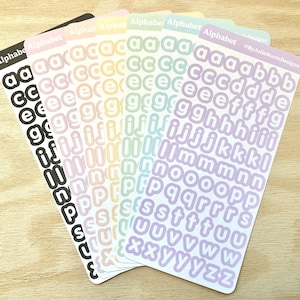 Pastel Lowercase Alphabet Deco Stickers | Matte Letter Journaling ...