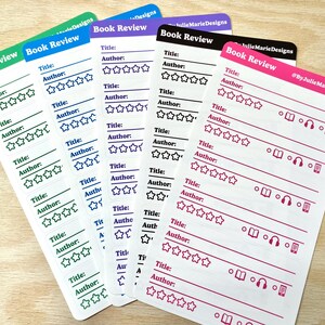 Mini Book Review Sticker Sheet Book Rating Journaling Stickers Bookish ...