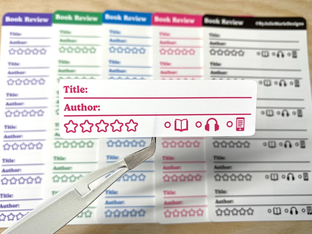 Mini Book Review Sticker Sheet Book Rating Journaling Stickers Bookish ...