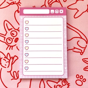 Handmade Cute Y2K Inspired Browser Memo Note Pad - 40 Sheets Tear Away ...