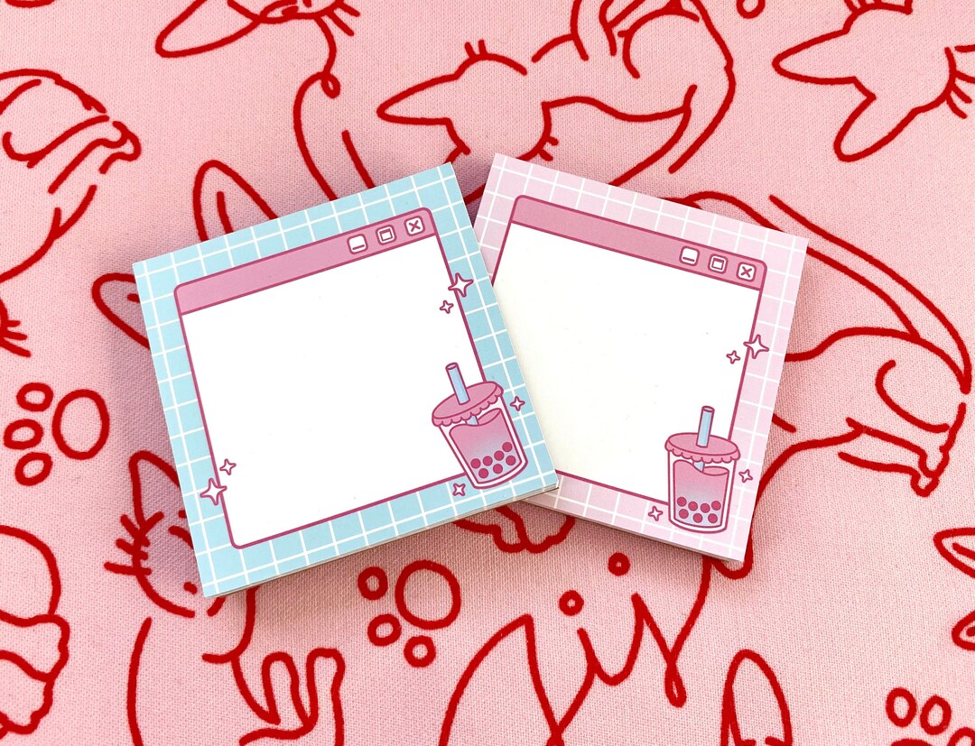 Handmade Cute Boba Milk Tea Memo Note Pad 40 Sheets Tear Away Notepad ...