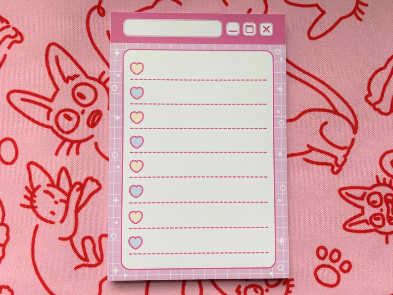 Handmade Cute Y2K Inspired Browser Memo Note Pad 40 Sheets - Etsy