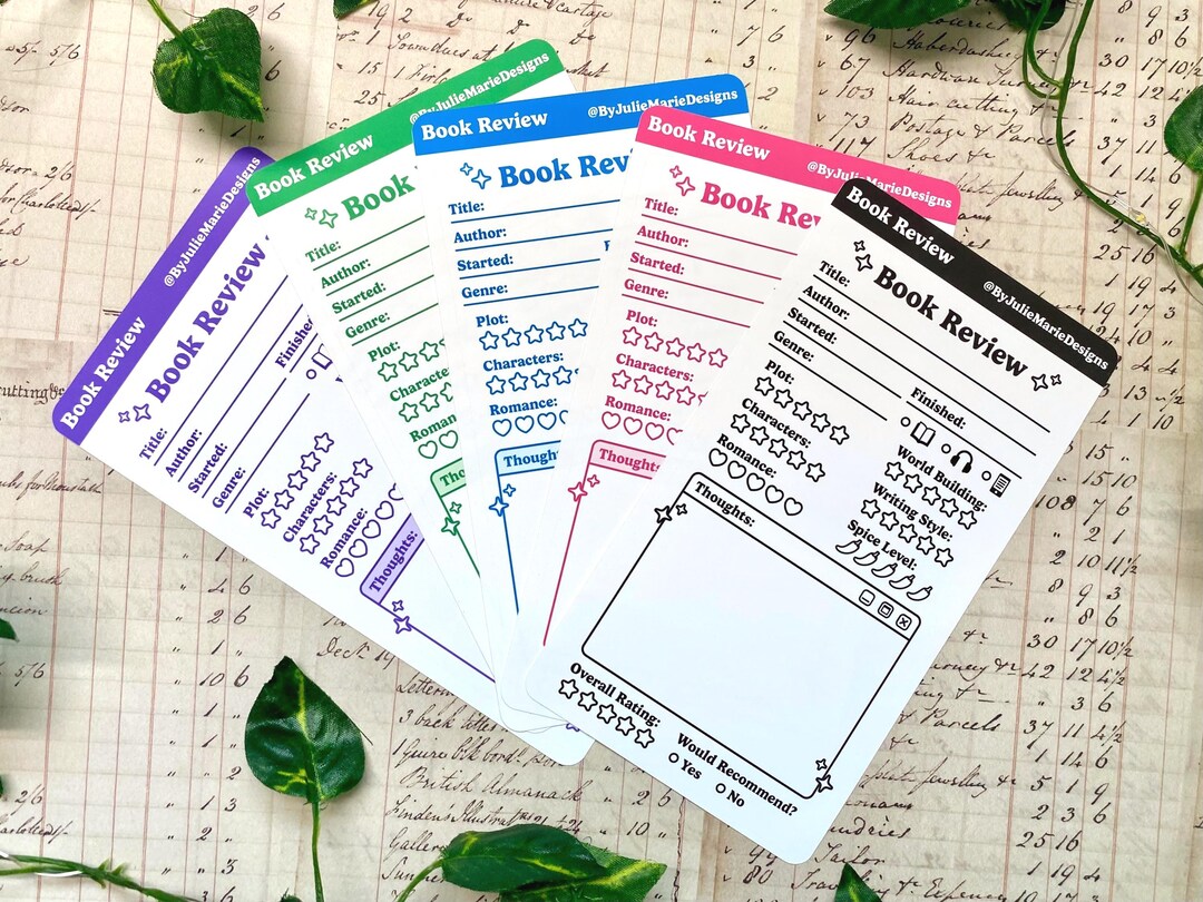 Book Review Sticker | Book Rating Journaling Stickers | Cute Bookish ...