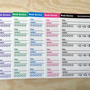 Mini Book Review Sticker Sheet Book Rating Journaling Stickers Bookish ...