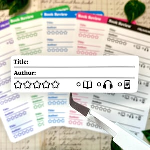 Mini Book Review Sticker Sheet | Book Rating Journaling Stickers ...