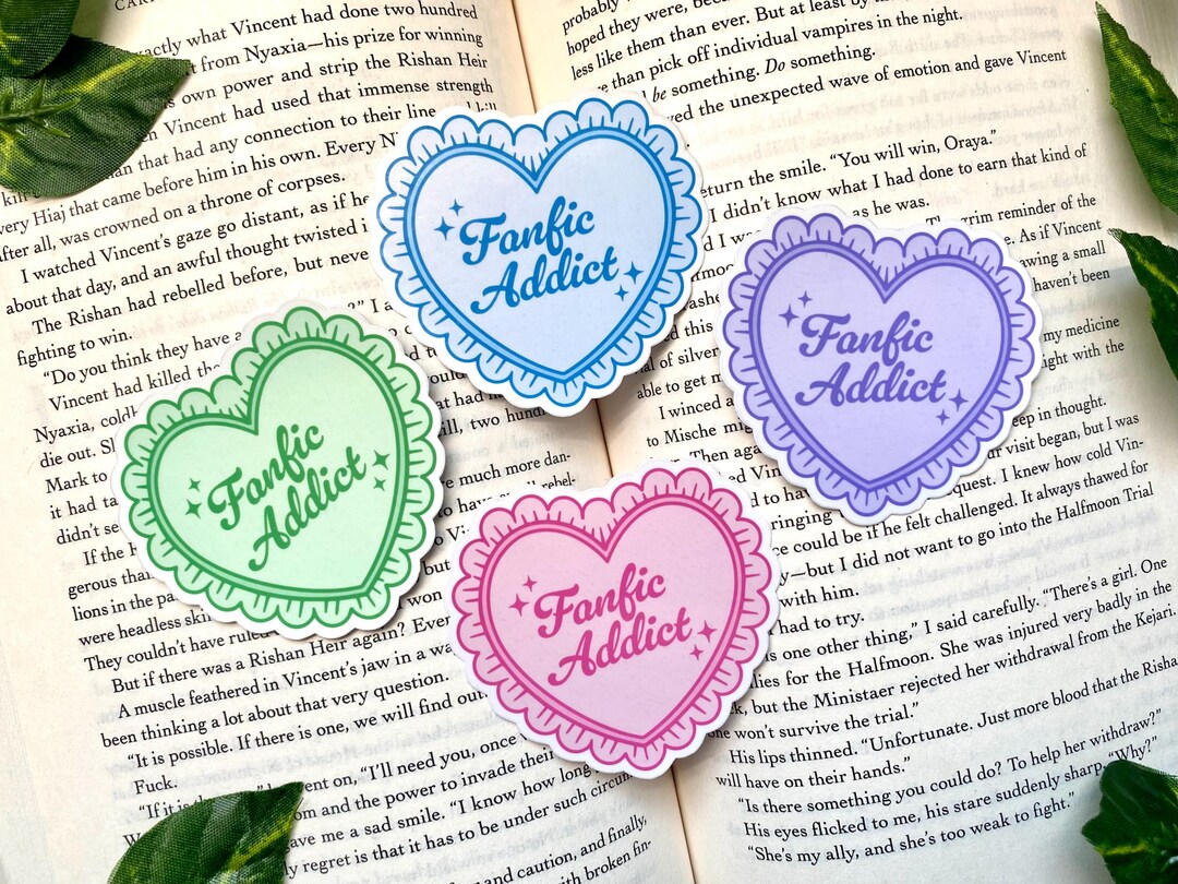 Fanfic Addict Lace Heart Sticker | Fanfiction Kindle Stickers | Cute ...