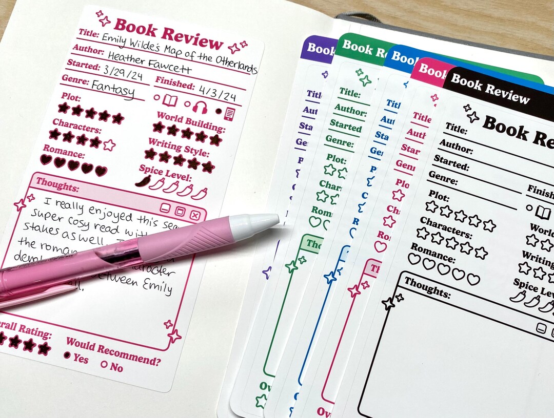 Book Review Sticker Book Rating Journaling Stickers Bookish Stationary ...