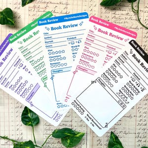 Book Review Sticker | Book Rating Journaling Stickers | Cute Bookish ...