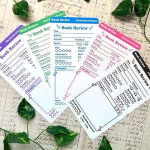 Book Review Sticker | Book Rating Journaling Stickers | Cute Bookish ...