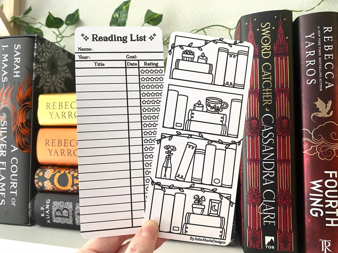 Double-sided Reading List Bookmark | Library Card Bookmark | Double ...
