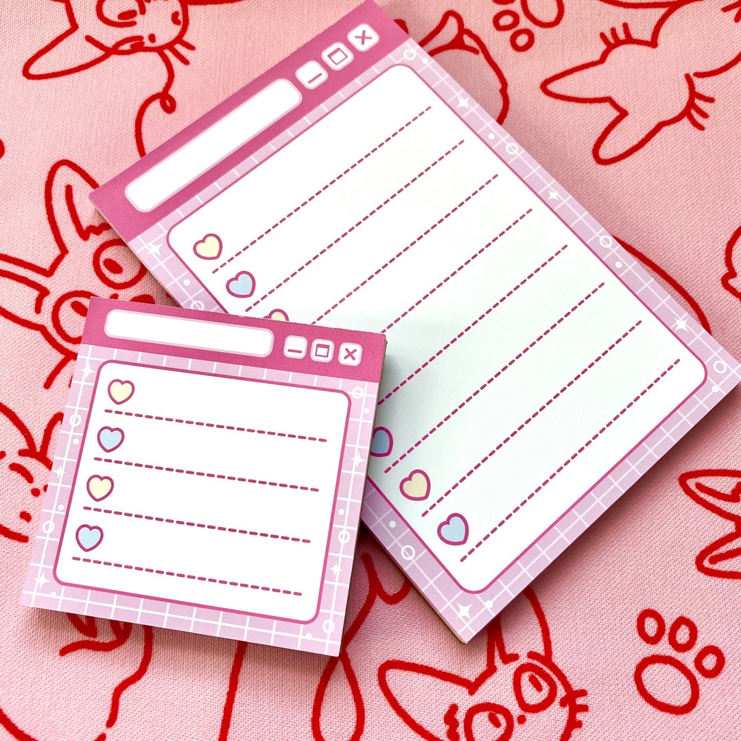 Handmade Cute Y2K Inspired Browser Memo Note Pad - 40 Sheets Tear Away ...