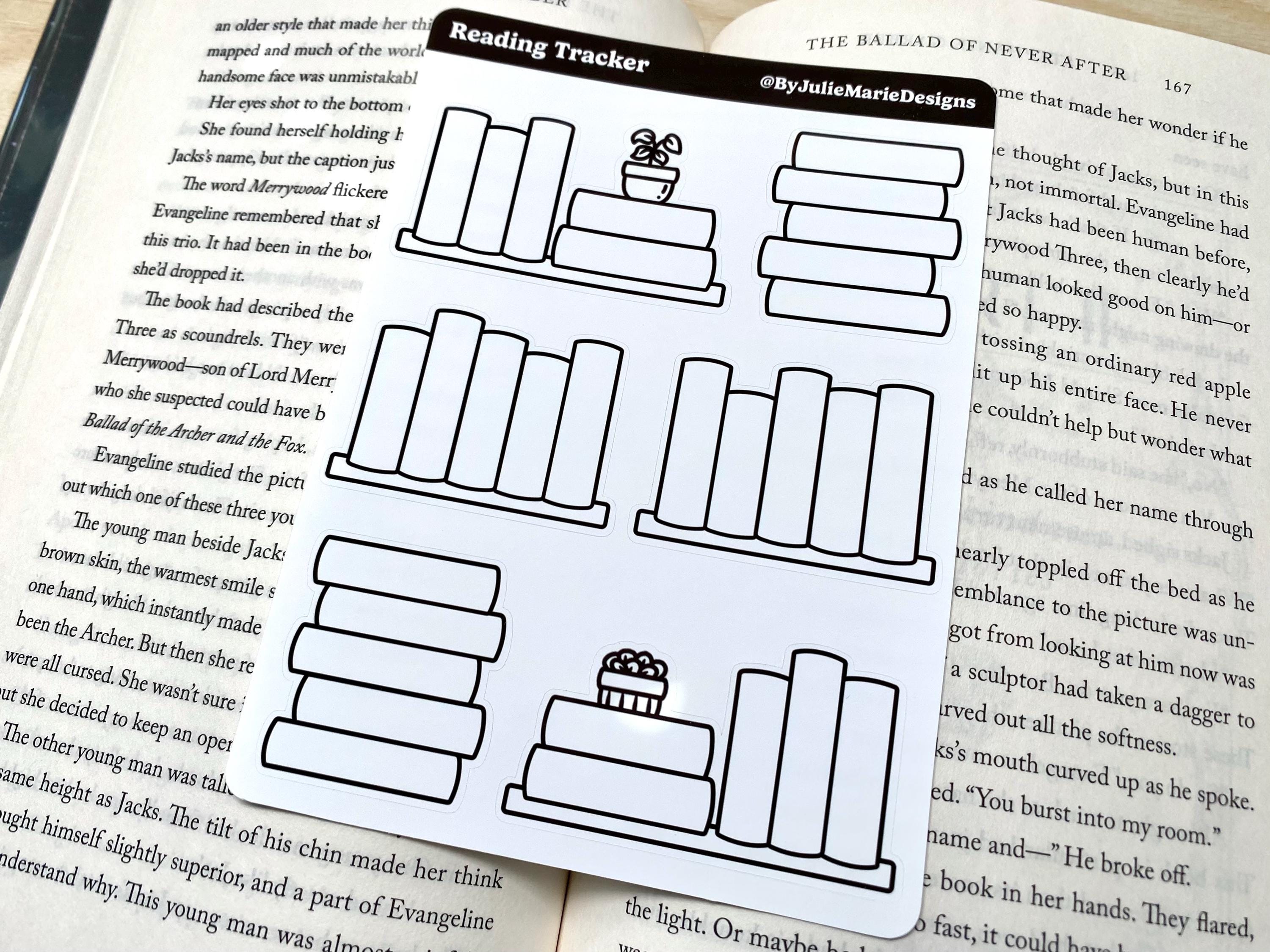 Blank Reading Tracker Sticker Sheet | Bookshelf Tracker Stickers ...