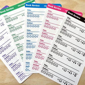 Mini Book Review Sticker Sheet Book Rating Journaling Stickers Bookish ...