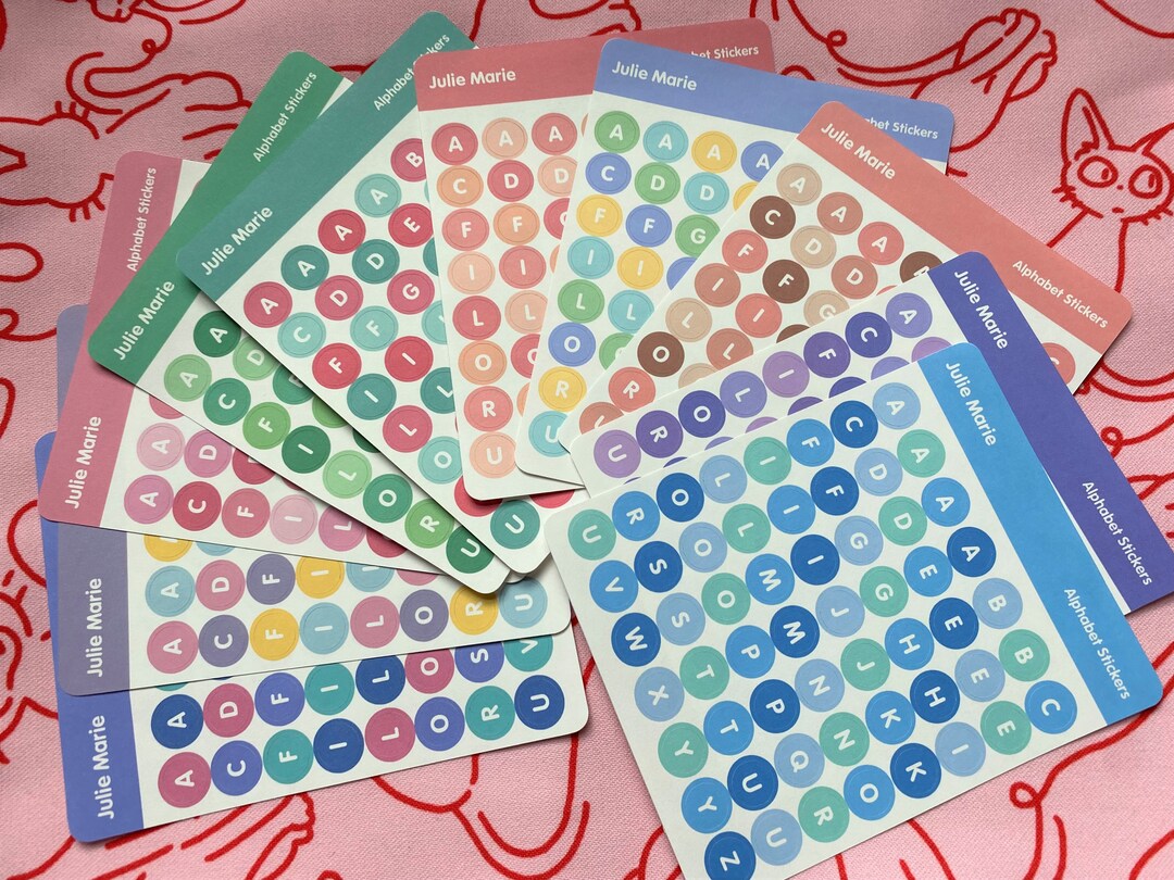 Mini Circle Alphabet Deco Stickers Letter Stickers Full Sheet - Etsy