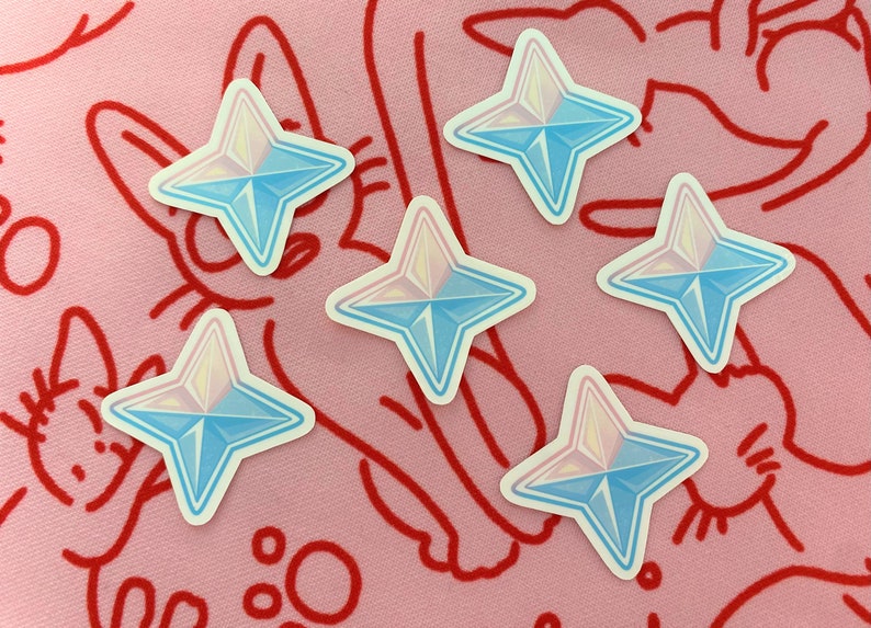 Genshin Impact Primogem Sticker Pack Set of 6 fan-merch - Etsy