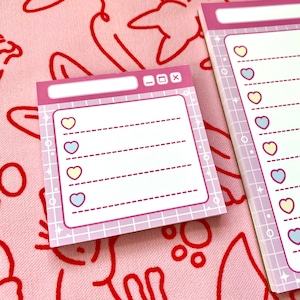 Handmade Y2K Inspired Browser Memo Notepad | 40 Sheets Tear Away ...