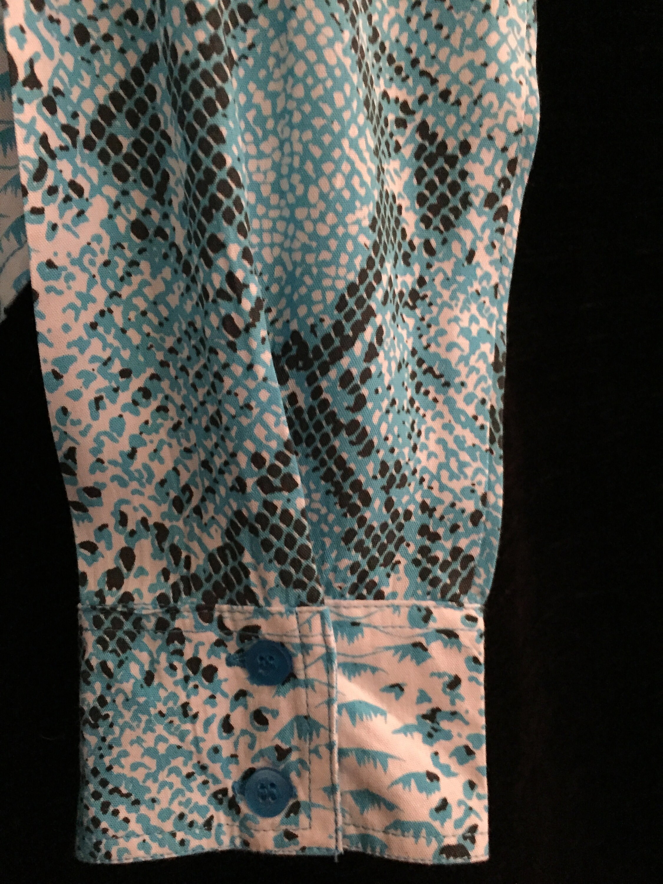 Turquoise Snakeskin Cotton Chemise sur mesure - Etsy France