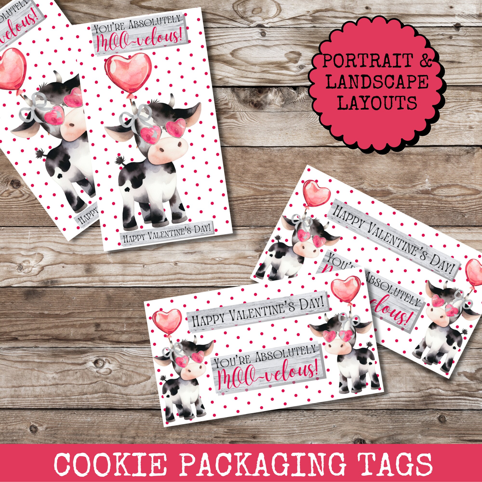 CANVA Editable BUNDLE, Valentine Cookie Care Card, Printable Cookie ...