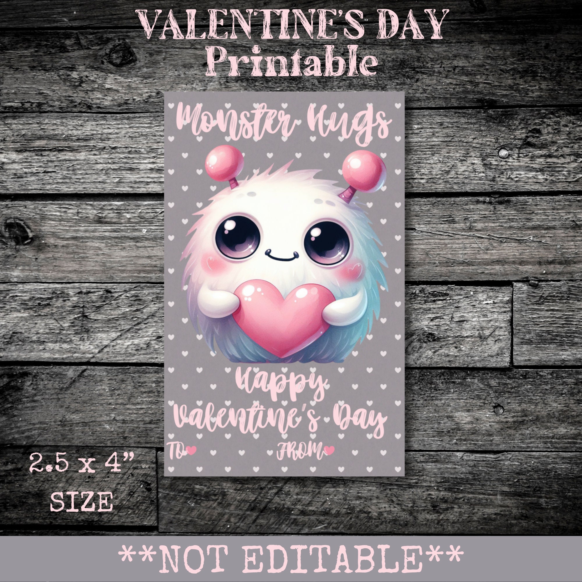 PRINTABLE Valentine, Printable Card, Classroom Valentine Card, School ...