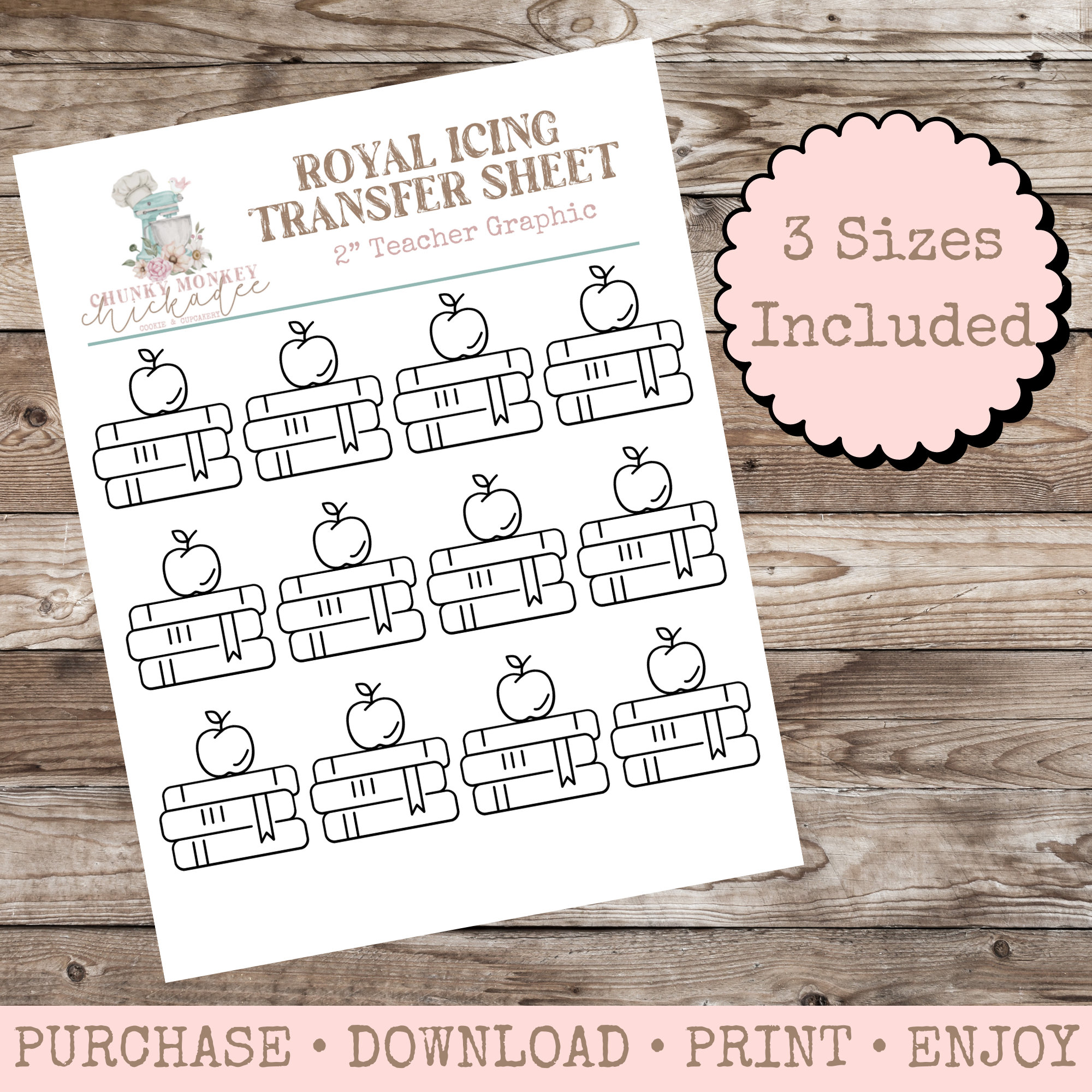 Teacher Royal Icing Transfer Sheet, Royal Icing Template, Royal Icing ...