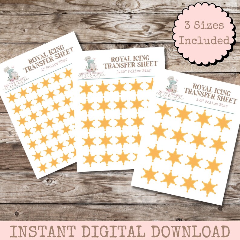 Police Royal Icing Transfer Sheet, Royal Icing Template, Royal Icing ...