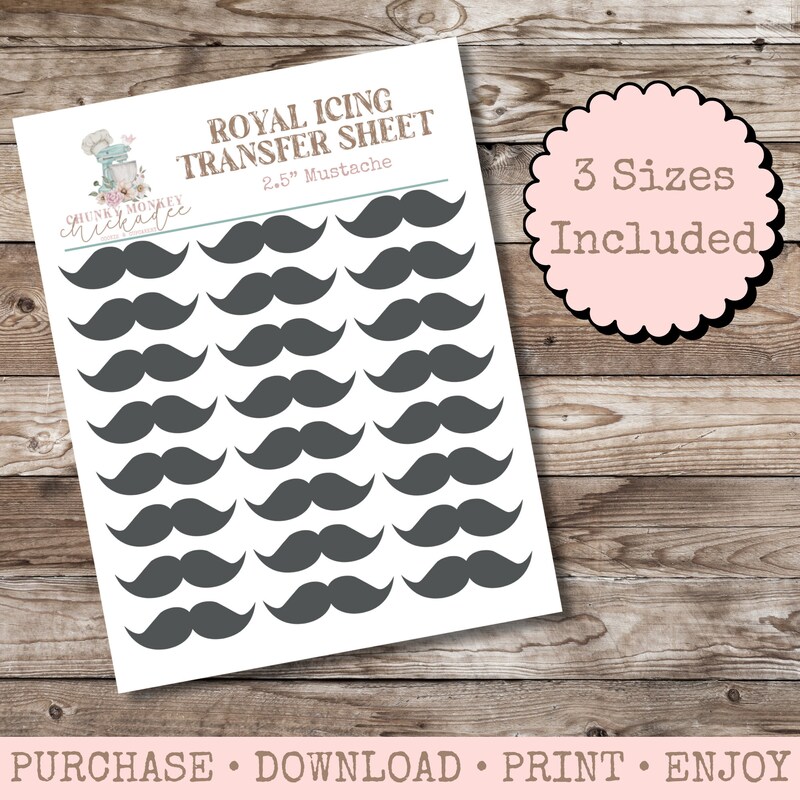 Mustache Transfer Sheets - Etsy