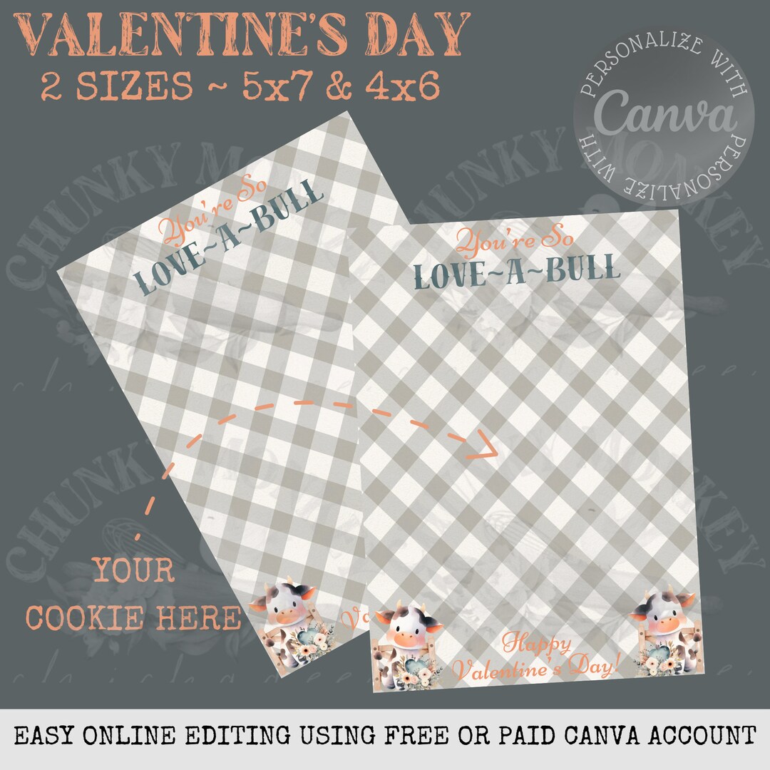 CANVA Editable Cookie Card, Cookie Card, Printable Cookie Card, Digital ...