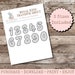 Balloon Numbers Royal Icing Transfer Sheet, Royal Icing Template, Royal ...