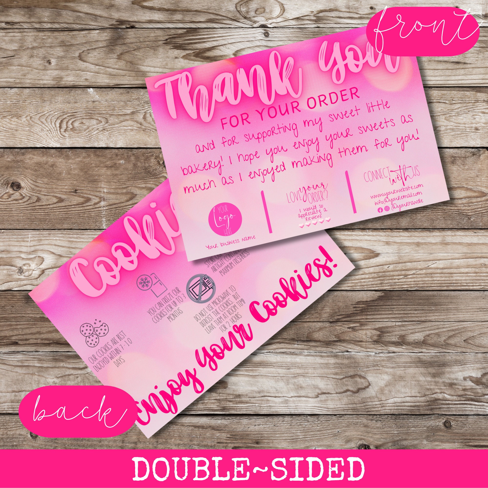 CANVA Editable Cookie Care Card, Printable Cookie Care Guide, Digital ...