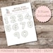 Balloon Numbers Royal Icing Transfer Sheet, Royal Icing Template, Royal ...