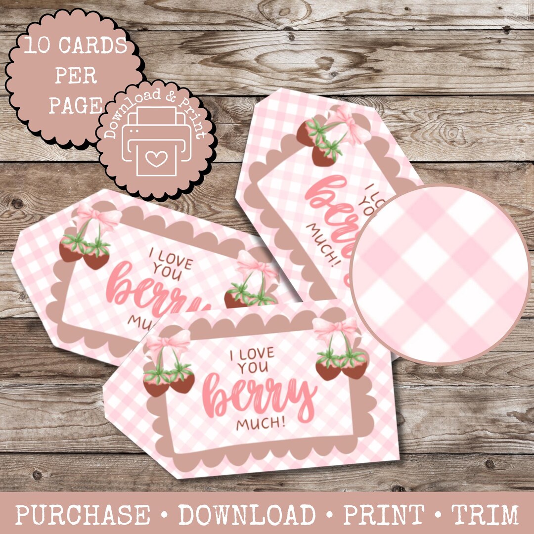 Coquette Valentine Cookie Tag, Printable Party Favor Tags, Digital ...